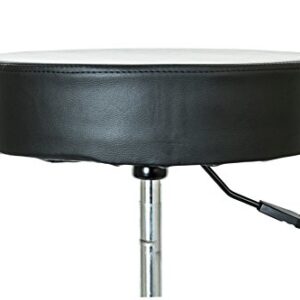 BodyMed Exam Stool – Rolling Stool for Dentists, Spas, & Healthcare Environments – Round Stool with 5 Casters – Adjustable Height from 18.5" to 25" – Easy to Assemble Stool with Wheels – Black