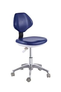 dental medical chair for dentist doctor's stool adjustable mobile chair pu leather light blue (1#)