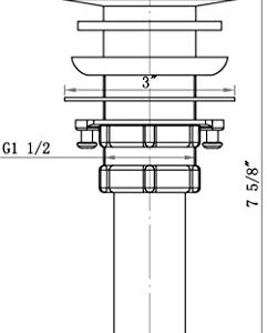 ALFI brand AB5009-BSS Popup Drain for Sink without Overflow, Brushed Stainless Steel