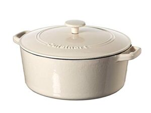 cuisinart chef's classic enameled cast iron round covered casserole (cream, 7- quart)