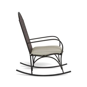 Tortuga Outdoor Metal Garden Rocking Chair with Cushion, Oiled Copper Color Sofas, Twin, Black