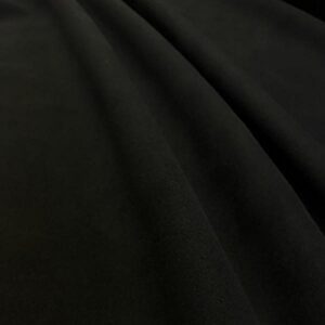 Wool Fabric Brushed Coating 59" inches Wide Soft by The Yard Medium Heavy Weight (Black)