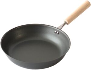 sugiyama metal ks-3044 frying pan, 10.2 inches (26 cm), compatible with induction and gas fires, iron, made in japan, artisan flavor, nano embossing, light even though iron is light, oil friendly