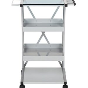 SD STUDIO DESIGNS Modern Triflex Mobile Storage Taboret for Arts and Crafts Silver 18.5" W x 16" D x 25.5" H