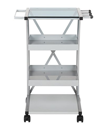 SD STUDIO DESIGNS Modern Triflex Mobile Storage Taboret for Arts and Crafts Silver 18.5" W x 16" D x 25.5" H