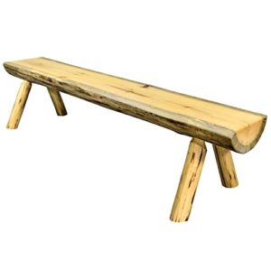 Montana Woodworks Montana Collection Wood Log Bench, 6 Foot, Exterior Finish