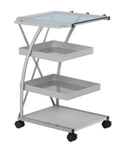 sd studio designs modern triflex mobile storage taboret for arts and crafts silver 18.5" w x 16" d x 25.5" h