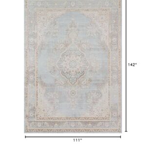 Momeni Rugs Isabella Traditional Medallion Flat Weave Area Rug, 9'3" X 11'10", Blue