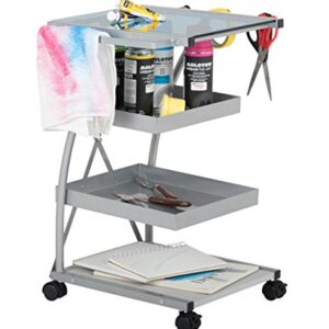 SD STUDIO DESIGNS Modern Triflex Mobile Storage Taboret for Arts and Crafts Silver 18.5" W x 16" D x 25.5" H