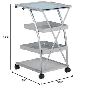 SD STUDIO DESIGNS Modern Triflex Mobile Storage Taboret for Arts and Crafts Silver 18.5" W x 16" D x 25.5" H