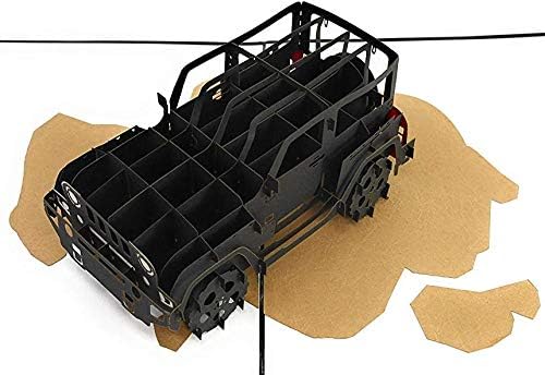 PopLife Jeep Truck 3D Pop Up Card for All Occasions - Birthday, Father’s Day Gift, Graduation, Congratulations, Retirement, Anniversary - SUV Driver, Off-Roading, 4X4 Car - for Husband, Son, Boyfriend