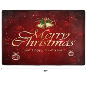 ALAZA Red Starry Merry Christmas Area Rug Rugs Mat for Living Room Bedroom 6'x4'