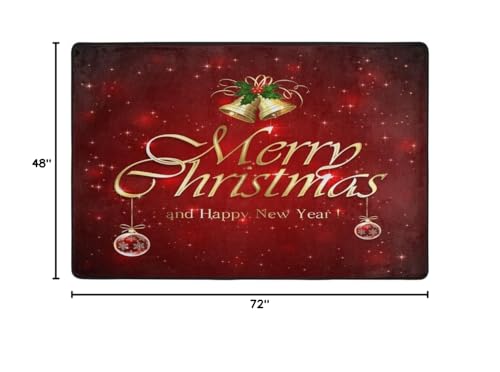 ALAZA Red Starry Merry Christmas Area Rug Rugs Mat for Living Room Bedroom 6'x4'