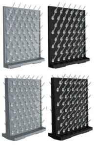 azzota pegboard bench-top/wall-mount laboratory glassware drying rack with 52 pegs - black