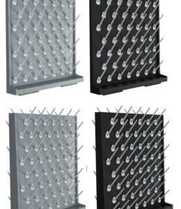 Azzota Pegboard Bench-top/Wall-Mount Laboratory Glassware Drying Rack with 52 Pegs - Black