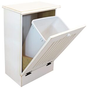 Sawdust City Solid Pine Tilt Out Trash Bin Holder (Old - Cottage White)