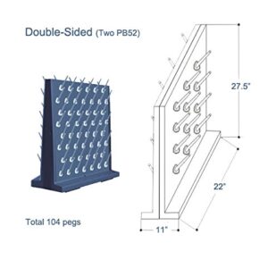 Azzota Pegboard Bench-top/Wall-Mount Laboratory Glassware Drying Rack with 52 Pegs - Black