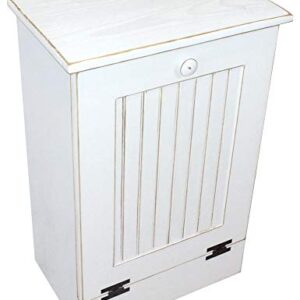 Sawdust City Solid Pine Tilt Out Trash Bin Holder (Old - Cottage White)