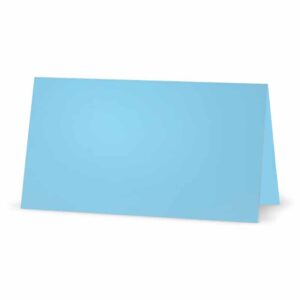 Light Blue Place Cards - FLAT or TENT Style - 10 or 50 PACK - White Blank Front Solid Color Border Placement Table Name Dinner Seat Stationery Party Supplies Occasion Event Holiday (10, TENT STYLE)