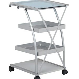 SD STUDIO DESIGNS Modern Triflex Mobile Storage Taboret for Arts and Crafts Silver 18.5" W x 16" D x 25.5" H