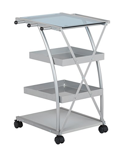 SD STUDIO DESIGNS Modern Triflex Mobile Storage Taboret for Arts and Crafts Silver 18.5" W x 16" D x 25.5" H