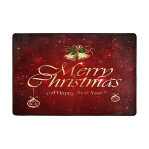 ALAZA Red Starry Merry Christmas Area Rug Rugs Mat for Living Room Bedroom 6'x4'