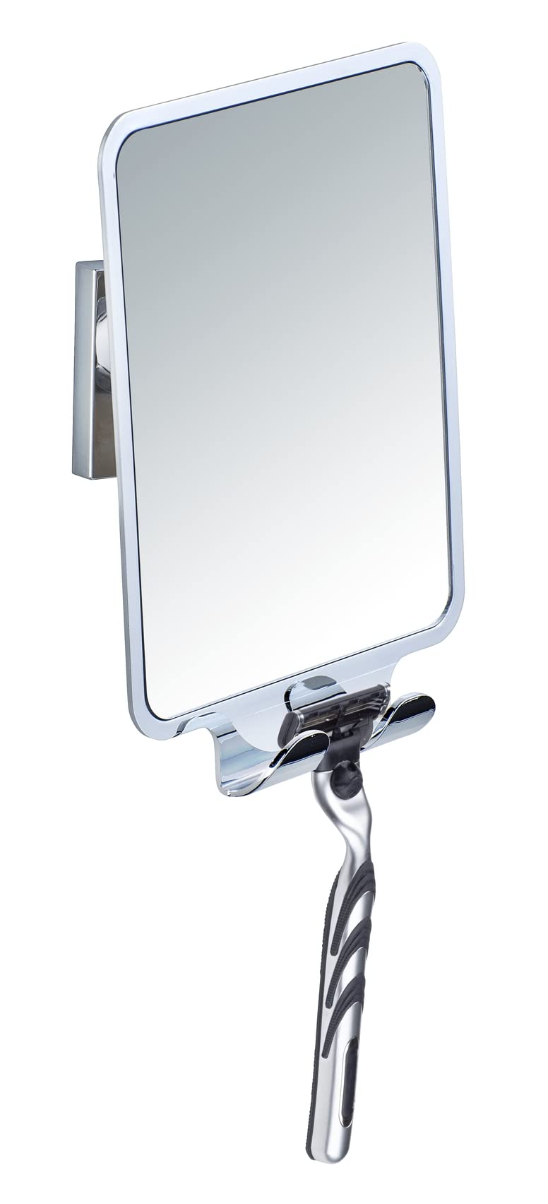 WENKO 22693100 Vacuum-Loc® Cosmetic Mirror Quadro, Acrylonitrile-Butadiene-Styrene (ABS), 14 x 19.5 x 8 cm, Shiny