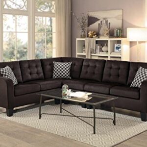 Homelegance Sinclair 84" x 107" Fabric Sectional Sofa, Chocolate