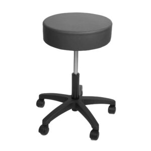 bodymed exam stool – rolling stool for dentists, spas, & healthcare environments – round stool with 5 casters – adjustable height from 18.5" to 25" – easy to assemble stool with wheels – black