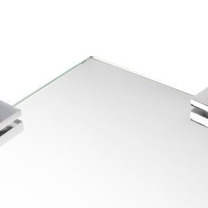 Mount-It! Glass Corner Shelf for Shower&Bathroom, Wall Mounted with Chrome Rail & 8mm Tempered Glass, 9.75 Inch