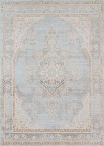 momeni rugs isabella traditional medallion flat weave area rug, 9'3" x 11'10", blue