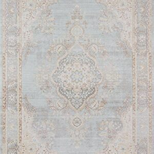 Momeni Rugs Isabella Traditional Medallion Flat Weave Area Rug, 9'3" X 11'10", Blue