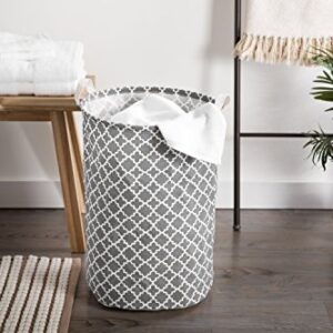 DII Laundy Collection, PE Coated Collapsible Bin, Gray Lattice, Laundry Hamper