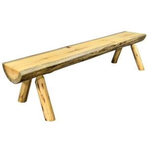 montana woodworks montana collection wood log bench, 6 foot, exterior finish