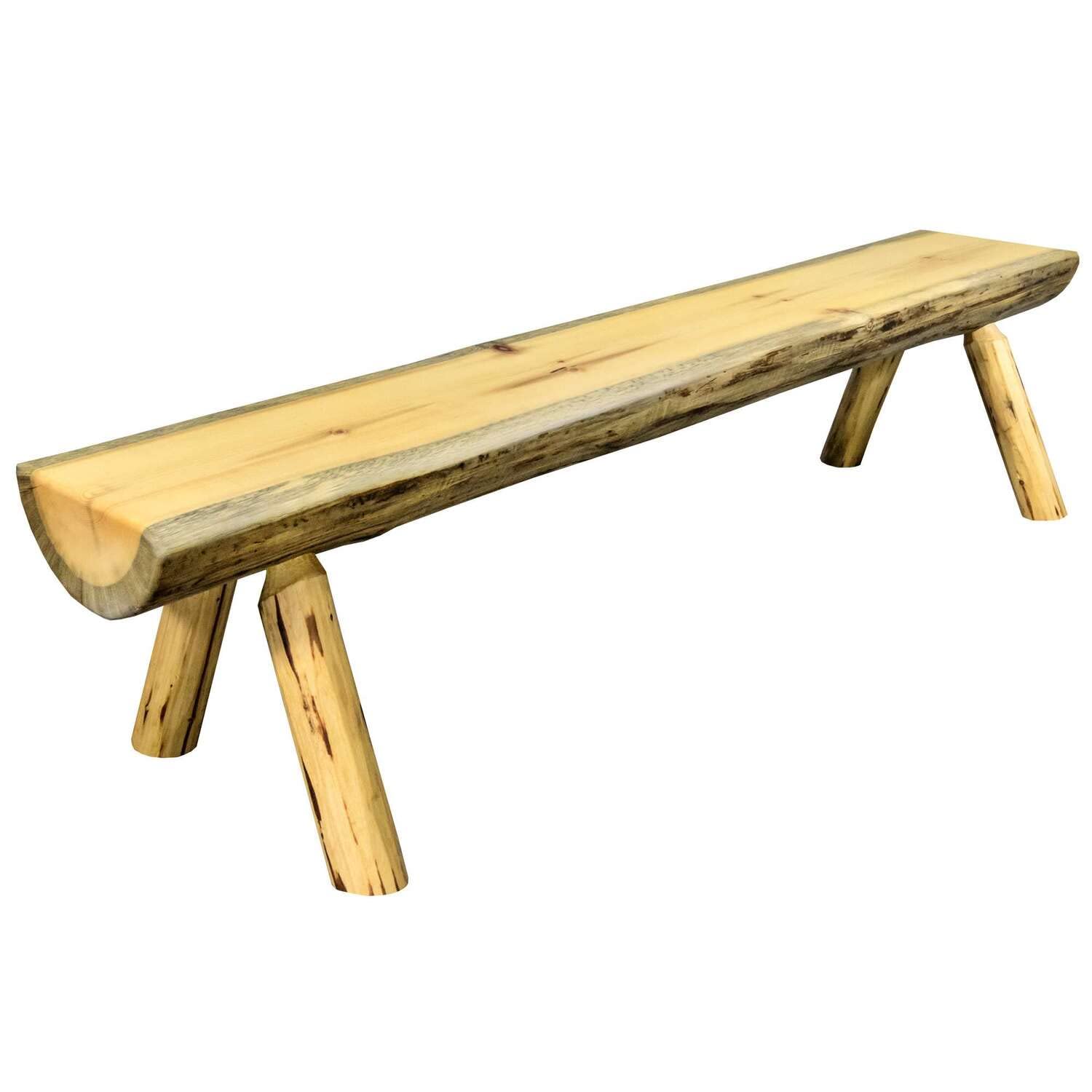 Montana Woodworks Montana Collection Wood Log Bench, 6 Foot, Exterior Finish