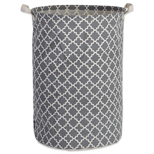 DII Laundy Collection, PE Coated Collapsible Bin, Gray Lattice, Laundry Hamper