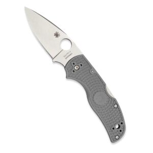 spyderco native 5 signature knife with 2.95" maxamet steel blade and gray frn handle - plainedge - c41pgy5