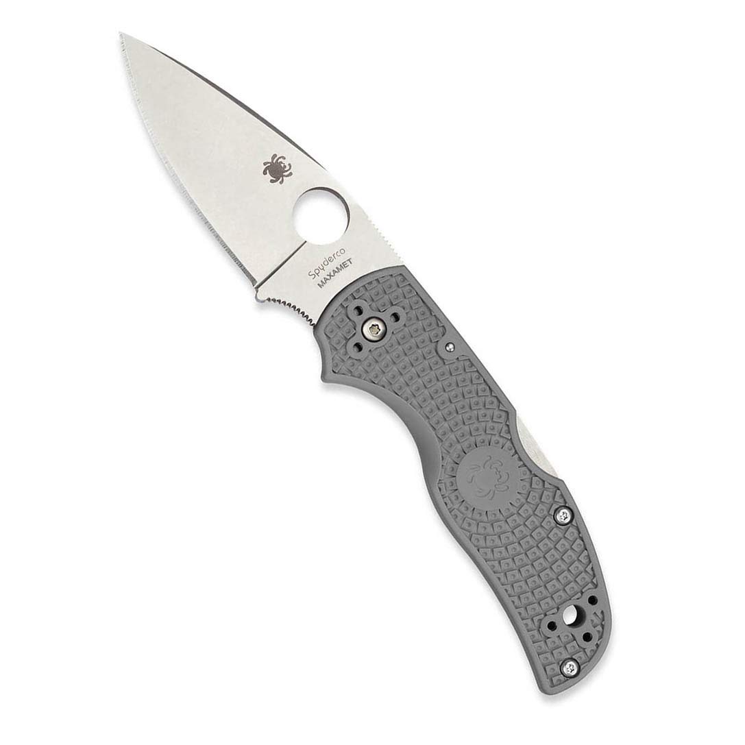 Spyderco Native 5 Signature Knife with 2.95" Maxamet Steel Blade and Gray FRN Handle - PlainEdge - C41PGY5