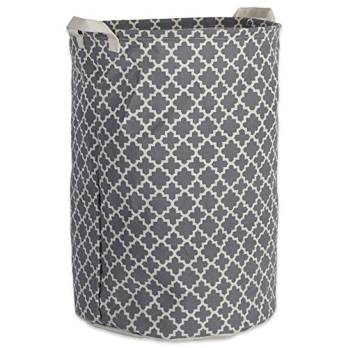 DII Laundy Collection, PE Coated Collapsible Bin, Gray Lattice, Laundry Hamper