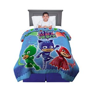 franco kids bedding super soft microfiber reversible comforter, twin/full, pj masks