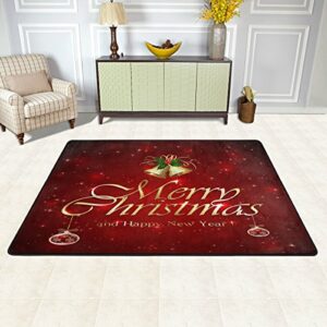 ALAZA Red Starry Merry Christmas Area Rug Rugs Mat for Living Room Bedroom 6'x4'