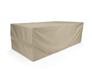 covermates rectangular dining table cover - water-resistant polyester, mesh ventilation, patio table covers, full table 50w x 30d x 25h, khaki