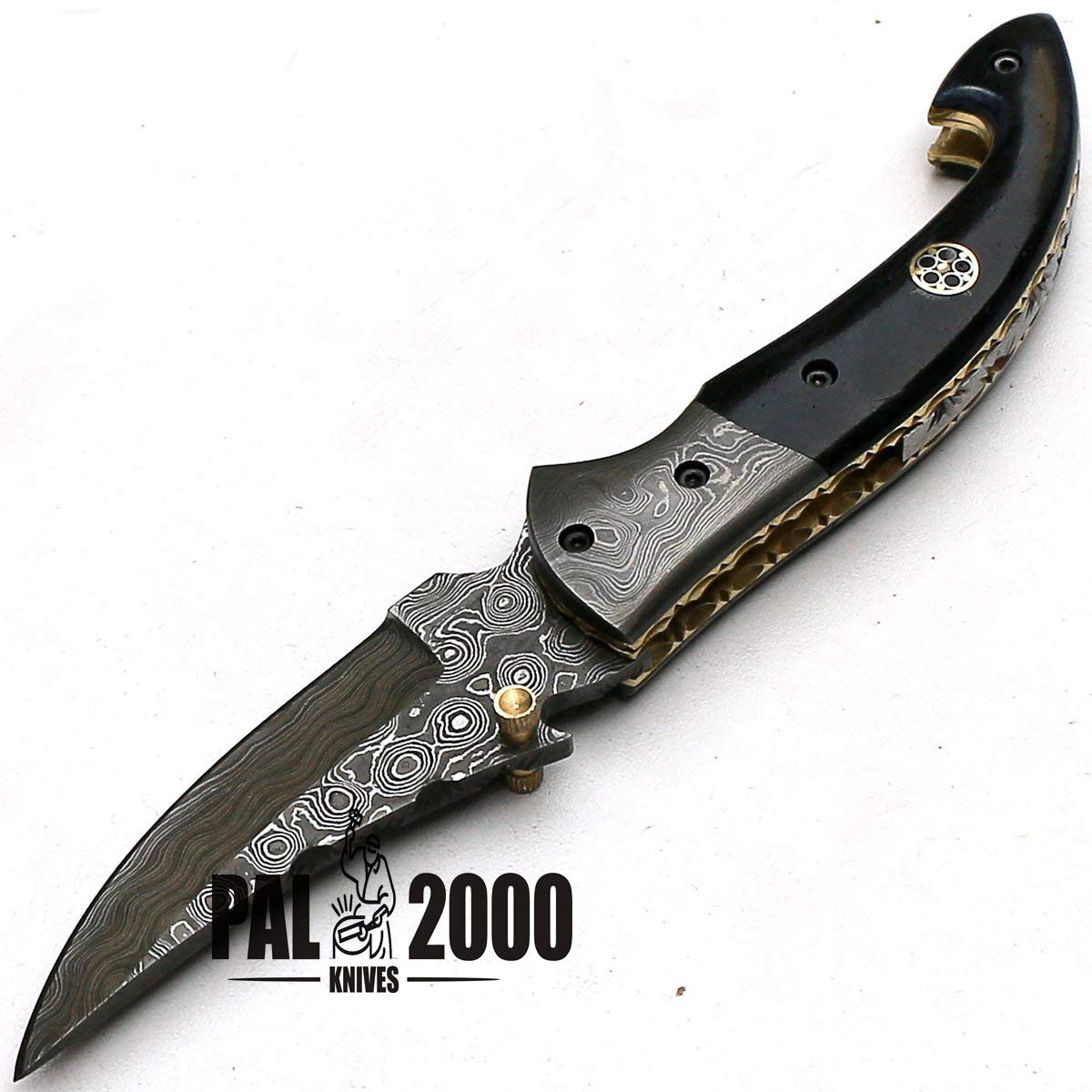 PAL 2000 KNIVES Handmade Damascus Steel Folding Pocket Knife PO-8736