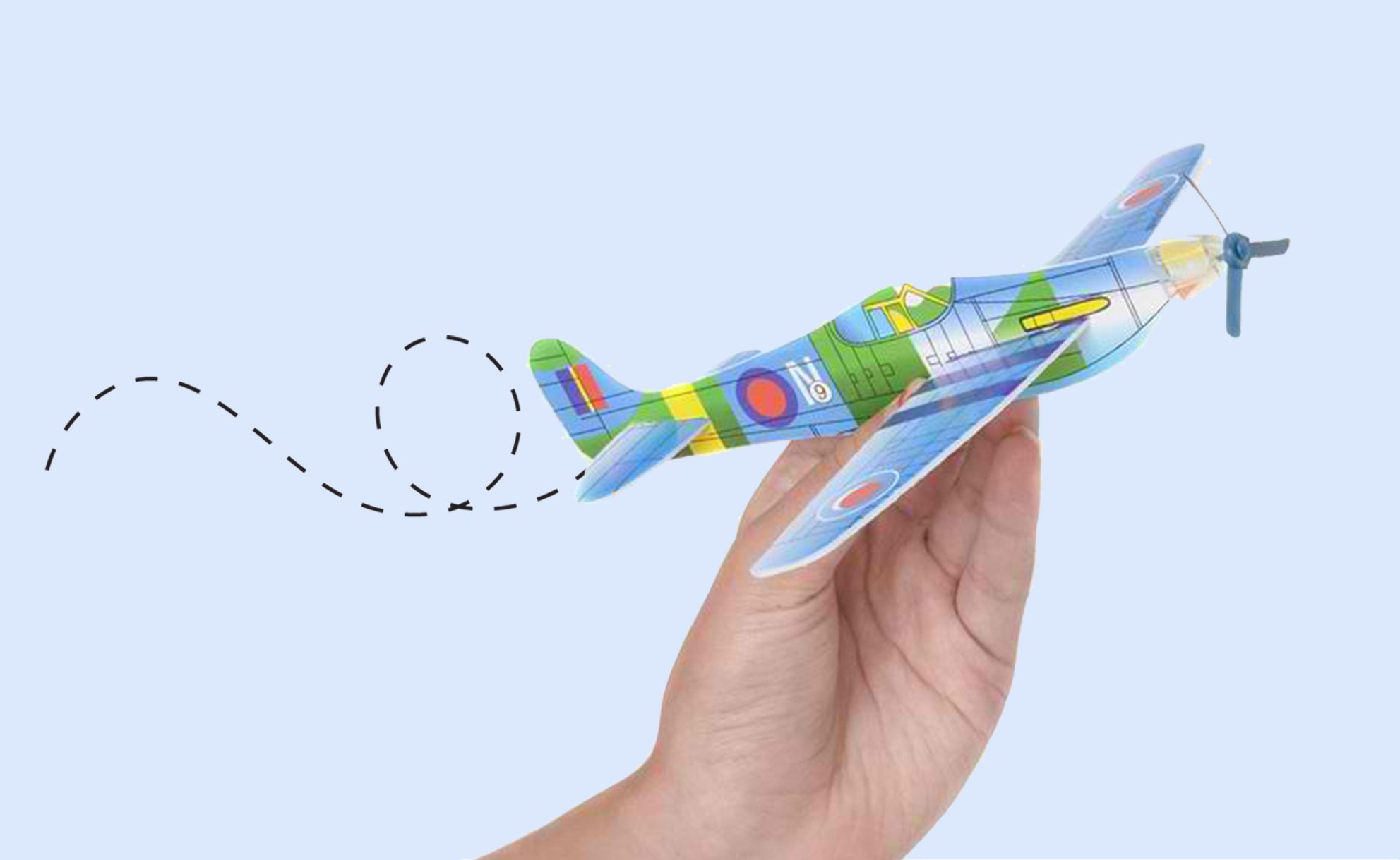 Big Mo's Toys 24 Pack 8 Inch Glider Planes - Birthday Party Favor Plane, Great Prize, Handout Glider, Flying Models, Two Dozen