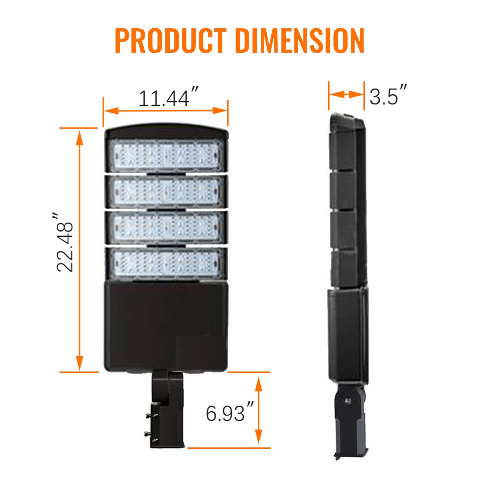 Yao-Lite 200Watt LED Parking Lot Lighting for Light Poles Street Lighting Shoebox Area Light Fixtures 5000K Daylight 26000LM