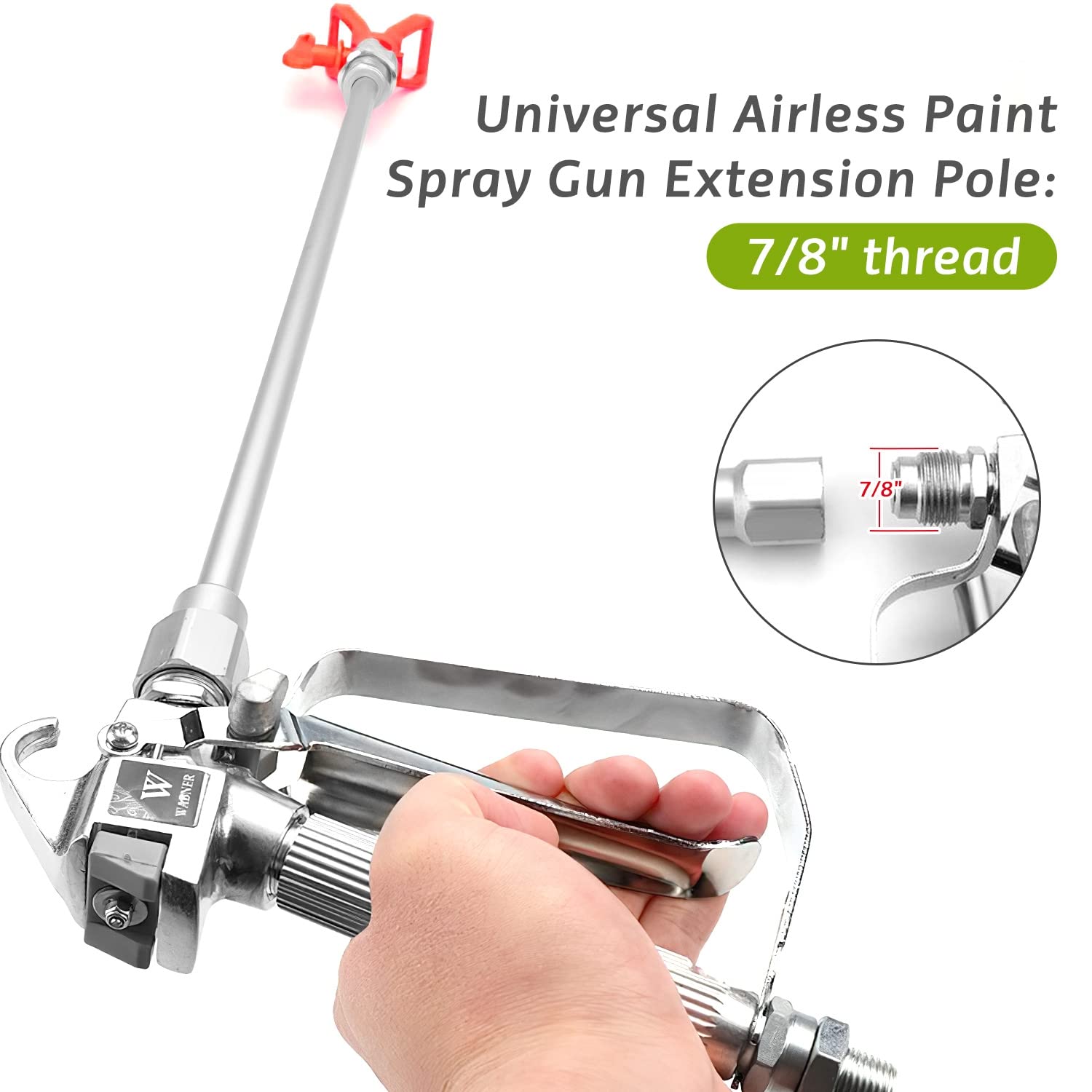 DGCUS Airless Paint Sprayer Spray Gun Tip Extension Pole Rod (29.5 inches)