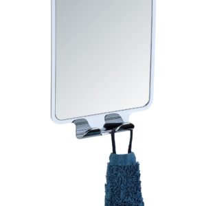 WENKO 22693100 Vacuum-Loc® Cosmetic Mirror Quadro, Acrylonitrile-Butadiene-Styrene (ABS), 14 x 19.5 x 8 cm, Shiny