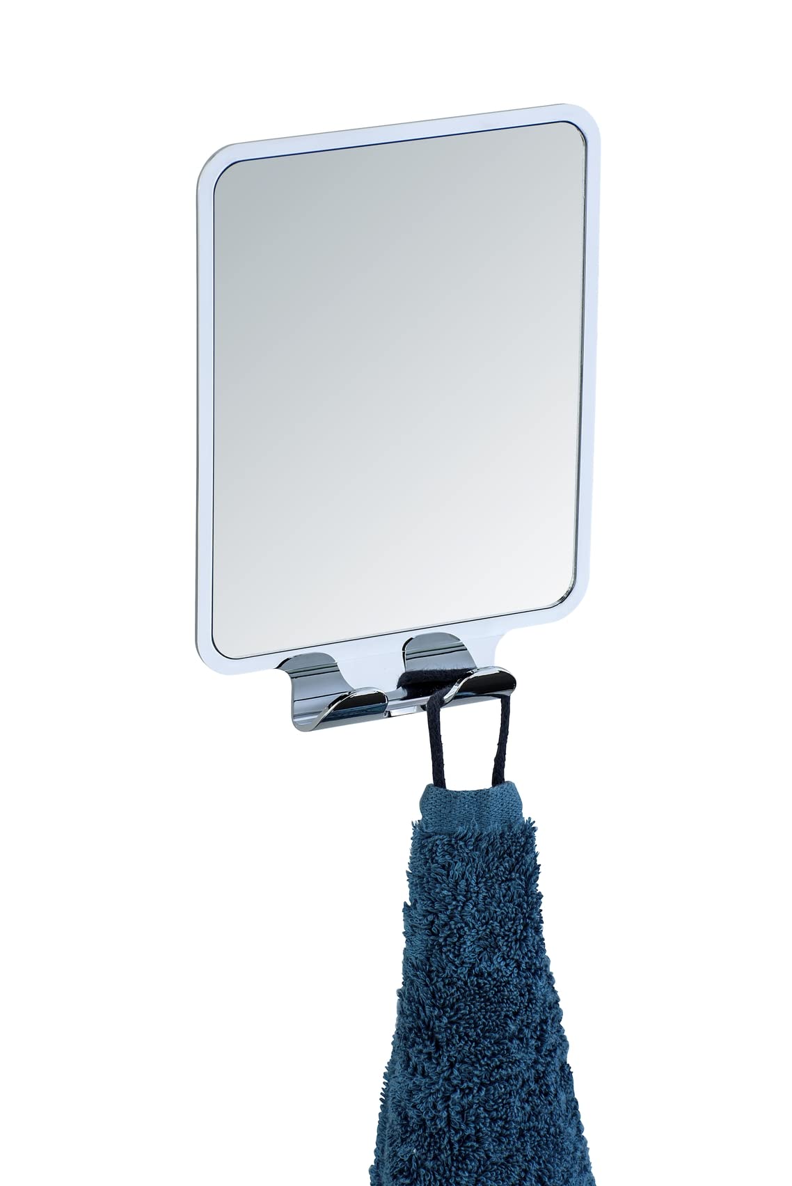 WENKO 22693100 Vacuum-Loc® Cosmetic Mirror Quadro, Acrylonitrile-Butadiene-Styrene (ABS), 14 x 19.5 x 8 cm, Shiny