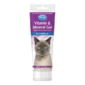 pet-ag vitamin & mineral gel supplement for cats - 3.5 oz - provides basic daily vitamins & minerals for cats 4 months and older - easy to digest