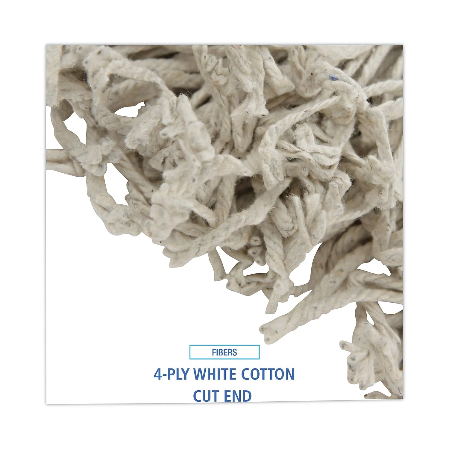 Boardwalk BWKCM02016S 4-Ply #16 Band Cotton Cut-End Mop Head - White (12/Carton)